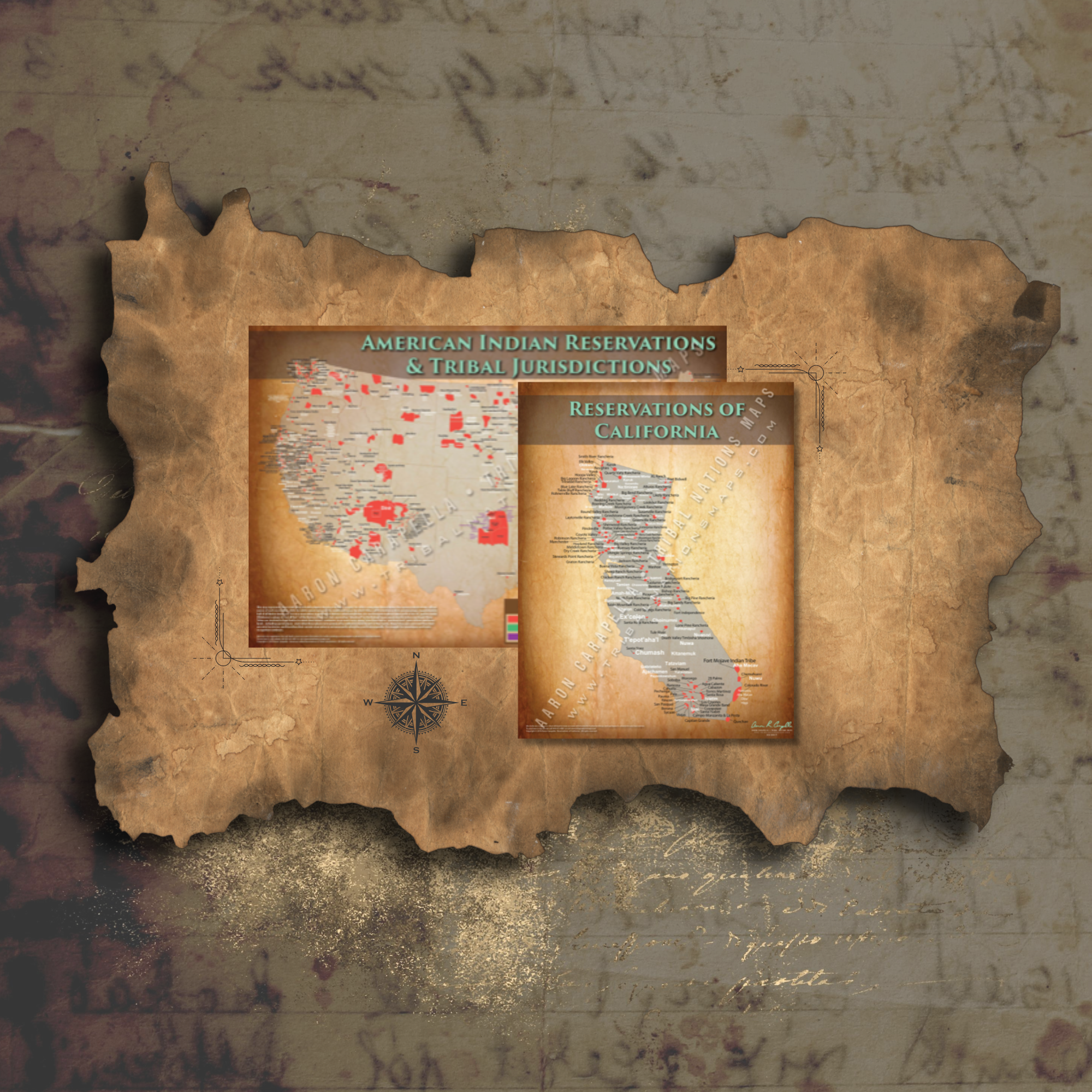 State Reservations Map + Native American Reservations Map Bundle ...