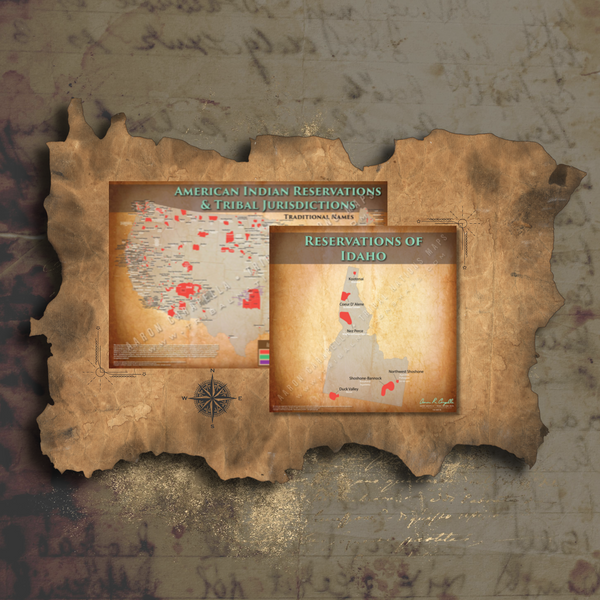 State Reservations Map + Native American Reservations Map Bundle ...