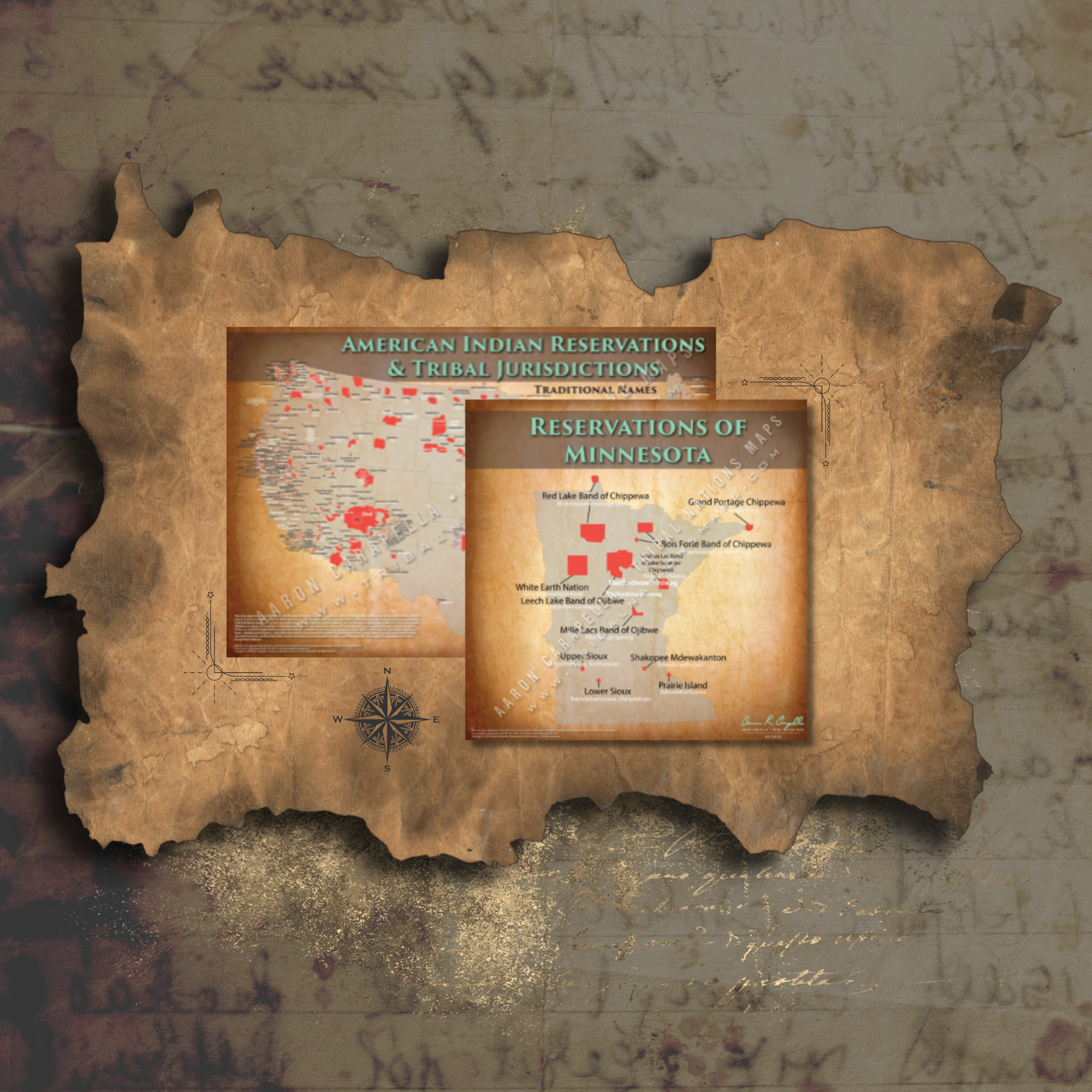 State Reservations Map + Native American Reservations Map Bundle ...