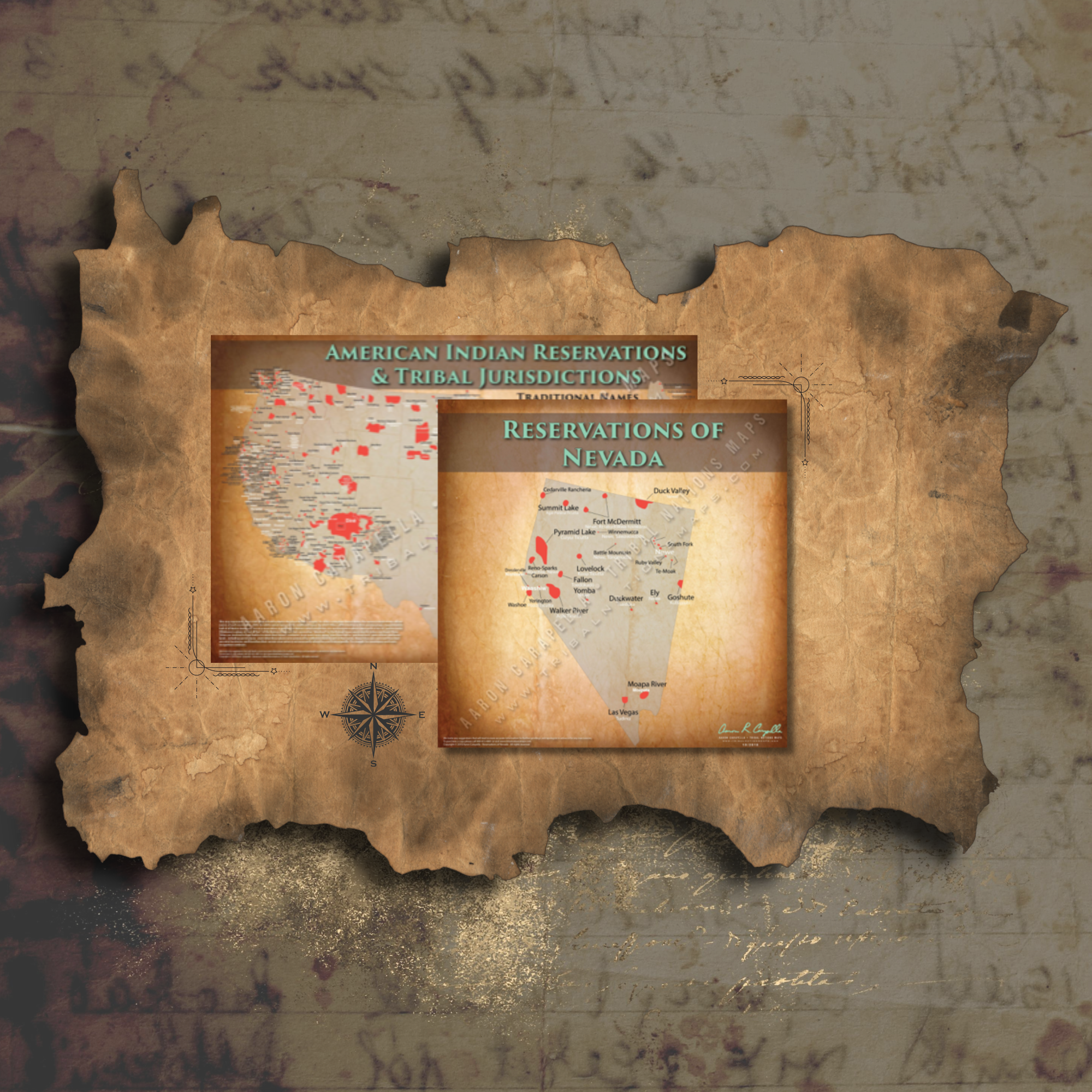 State Reservations Map + Native American Reservations Map Bundle ...