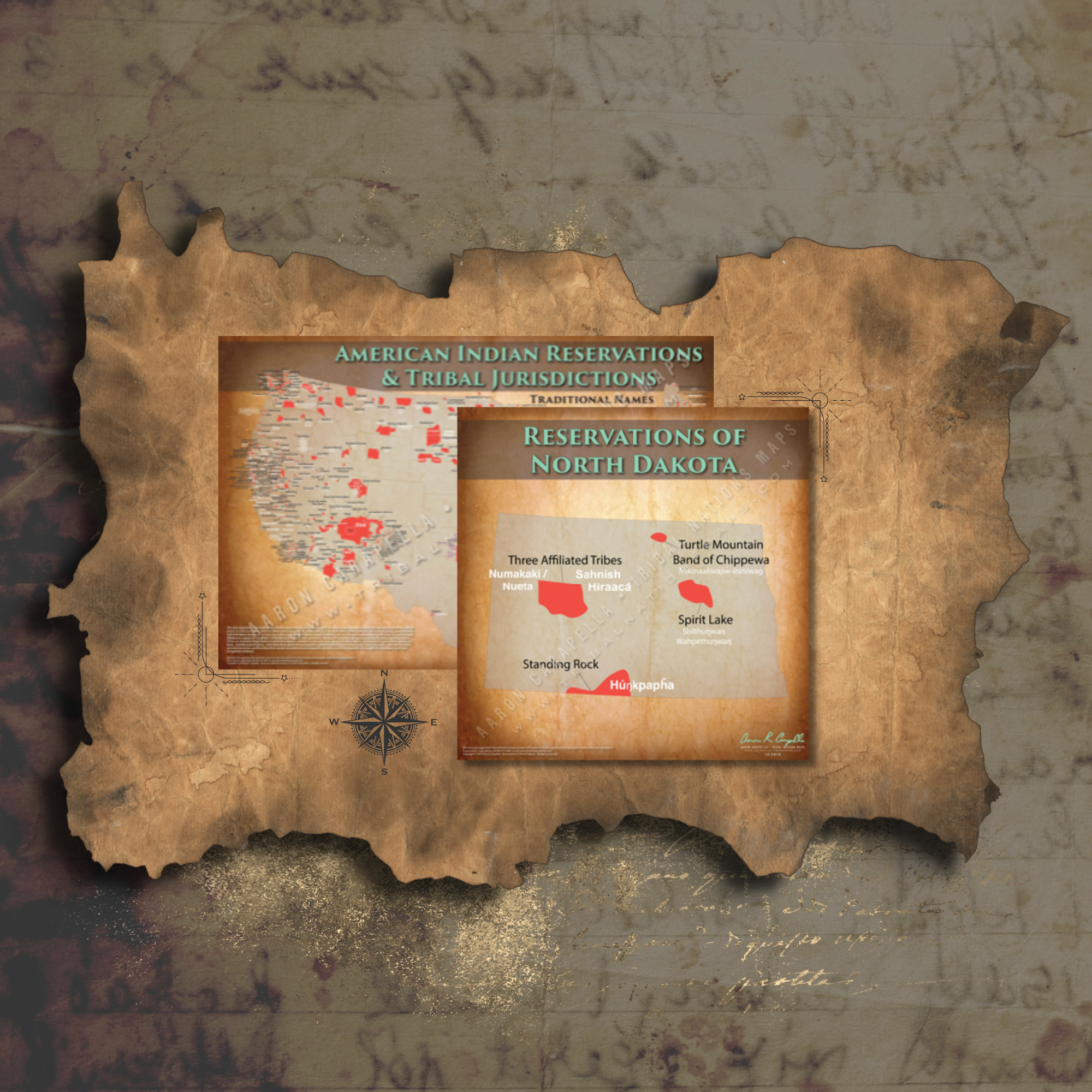State Reservations Map + Native American Reservations Map Bundle ...