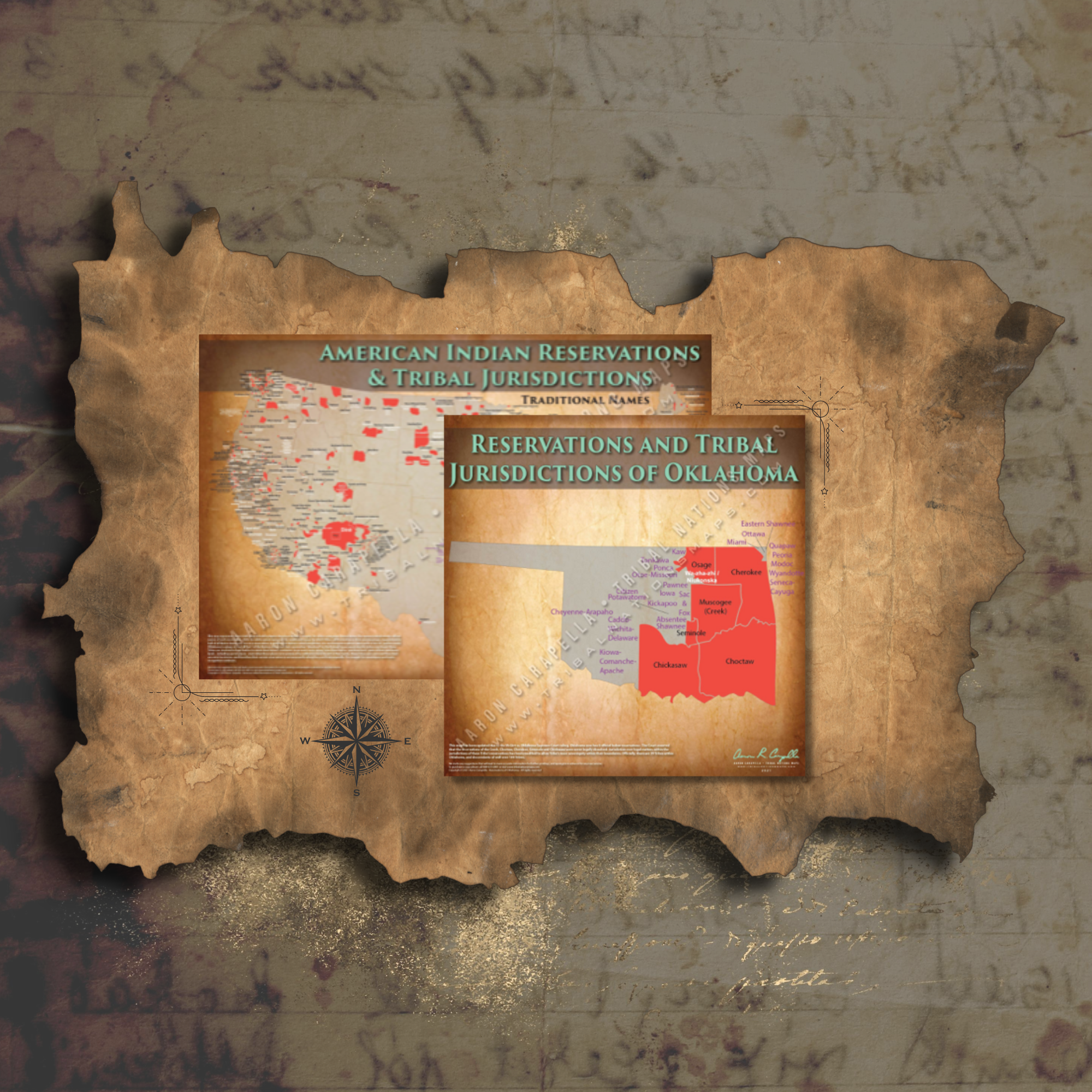 State Reservations Map + Native American Reservations Map Bundle ...