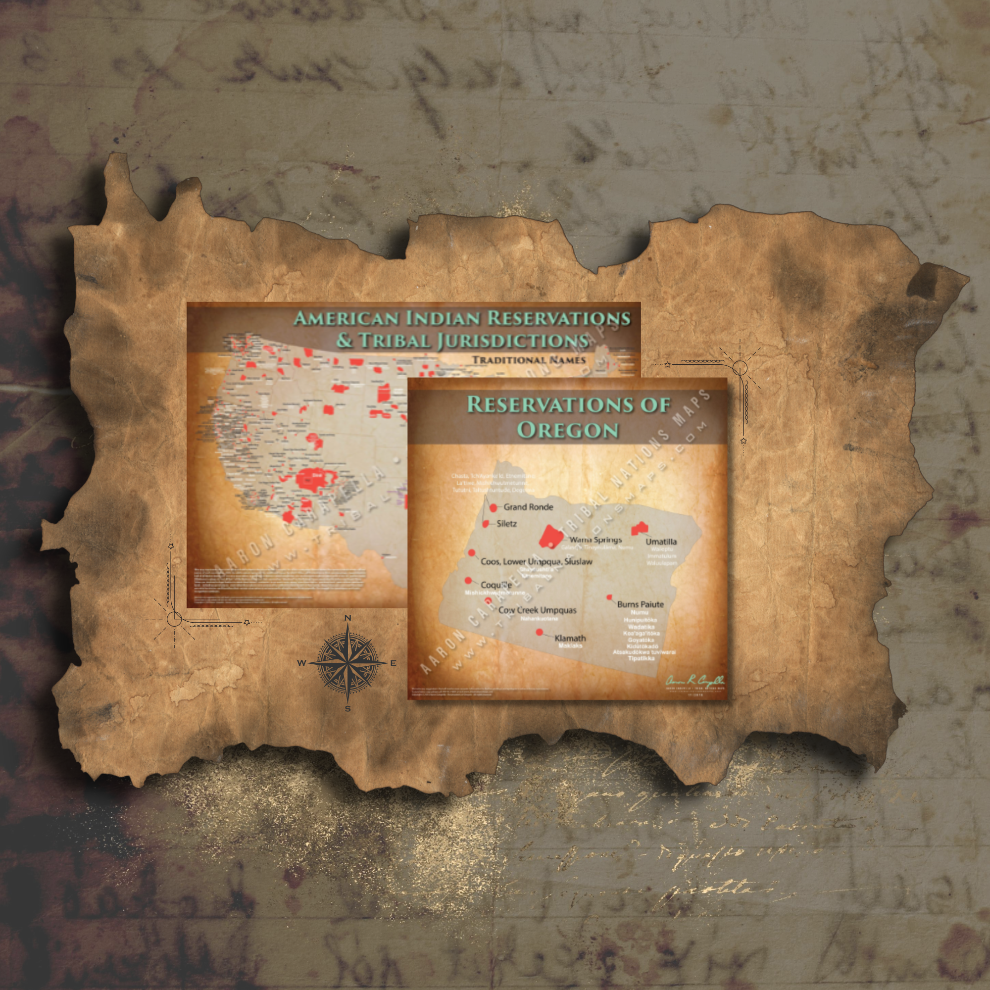 State Reservations Map + Native American Reservations Map Bundle ...