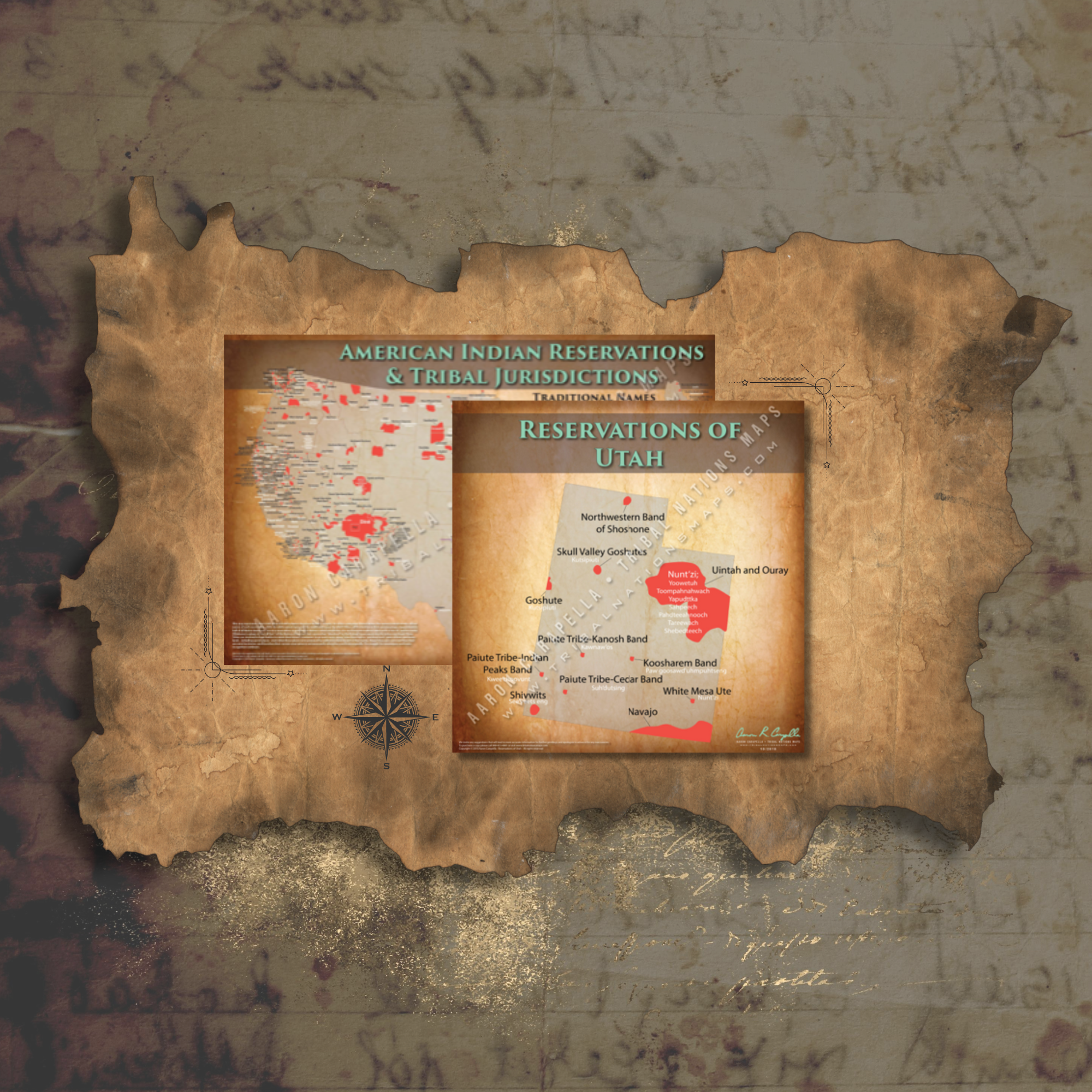 State Reservations Map + Native American Reservations Map Bundle ...
